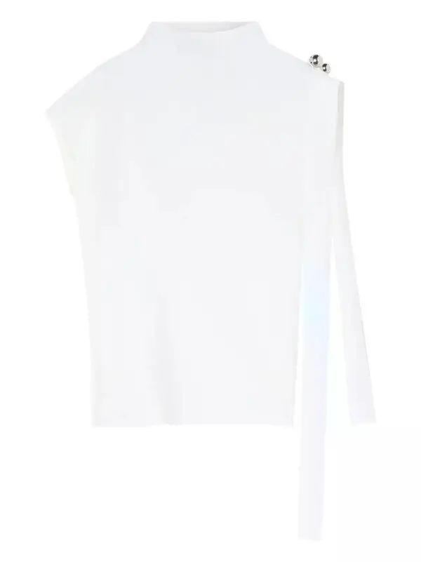 LANVIN Sleeveless Embellished Blouse - White