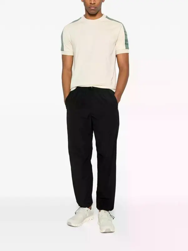 EA7 Stripe-detail T-shirt - Neutrals