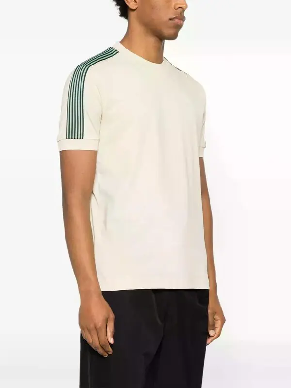 EA7 Stripe-detail T-shirt - Neutrals