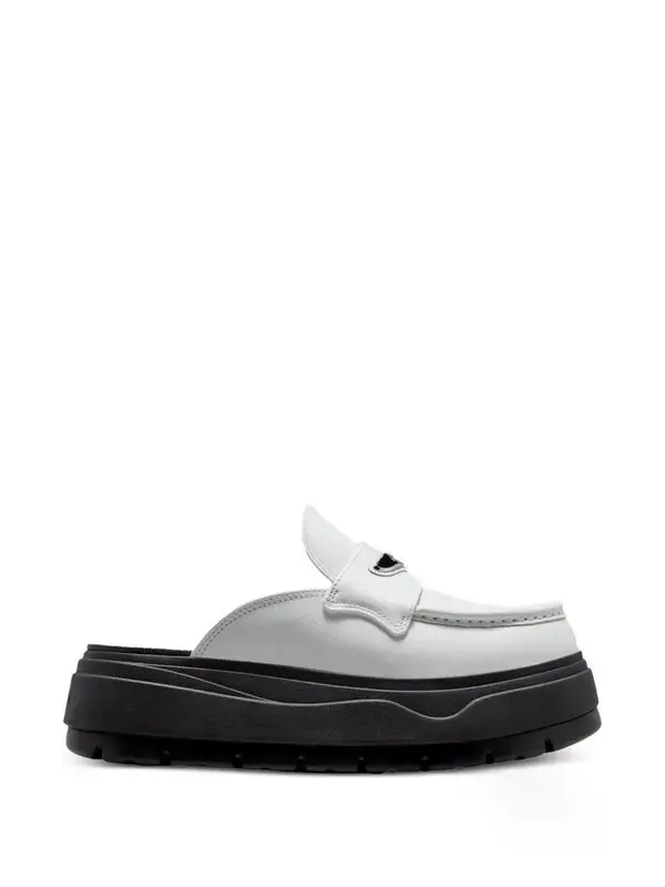JORDAN Penny-bar Platform Mules - White