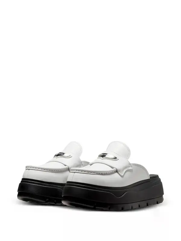 JORDAN Penny-bar Platform Mules - White