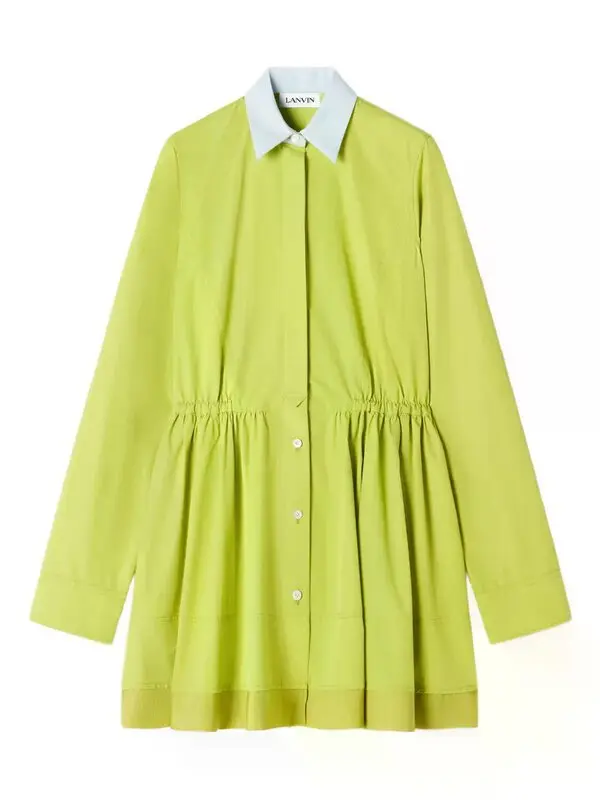LANVIN Collared Buttoned Mini Dress - Green