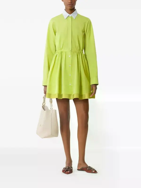 LANVIN Collared Buttoned Mini Dress - Green