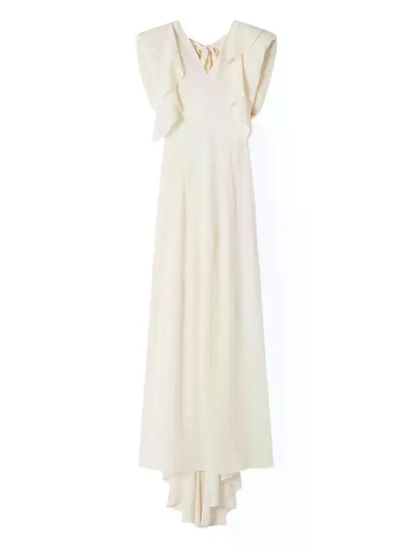 LANVIN Ruffled V-neck Maxi Dress