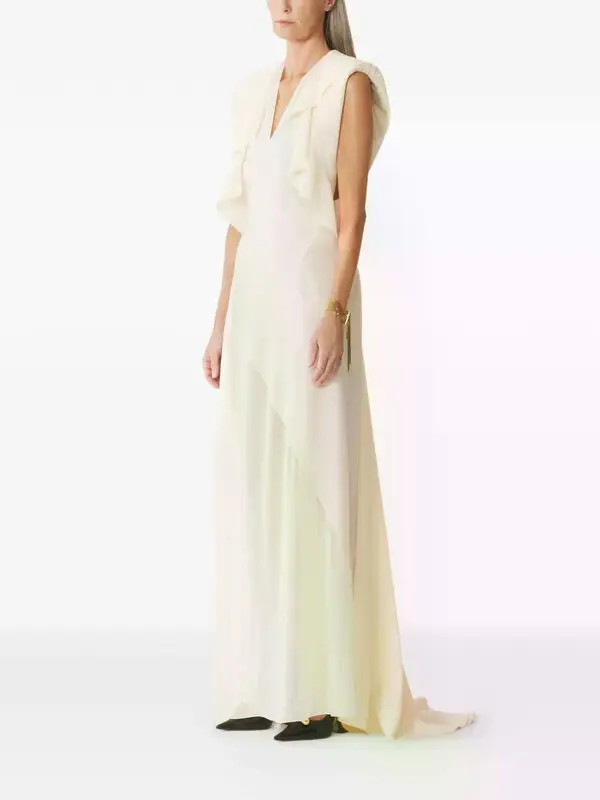 LANVIN Ruffled V-neck Maxi Dress