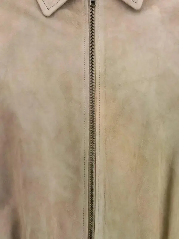 SALVATORE SANTORO Suede Bomber Jacket - Neutrals