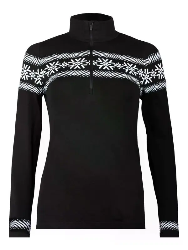 NEWLAND Zip Pattern Sweater - Black