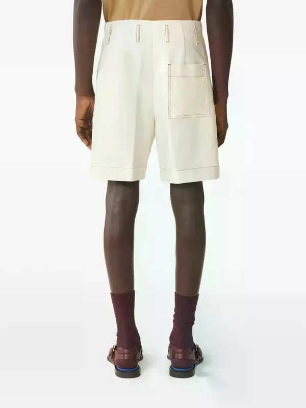 LANVIN Topstitch Cotton Shorts