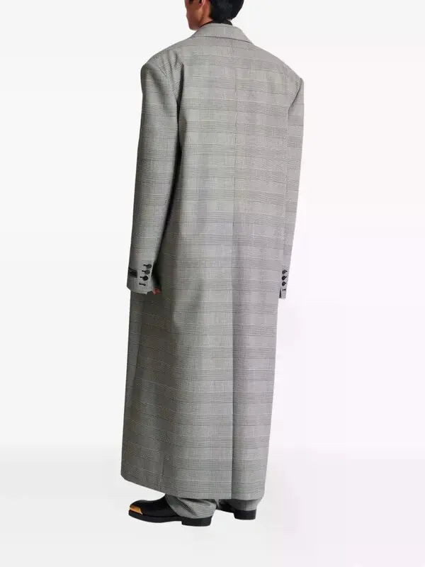 Balmain Prince-of-wales Buttoned Coat - Black