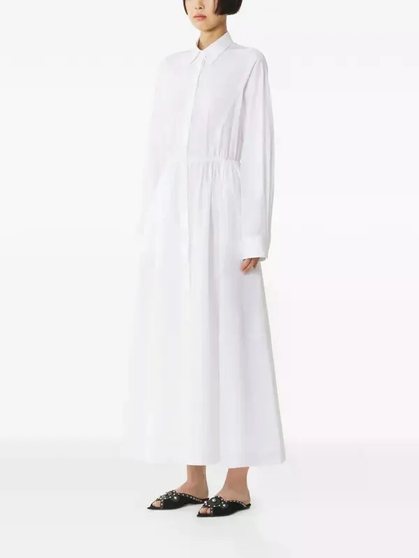 LANVIN Long-sleeve Midi Shirt Dress - White