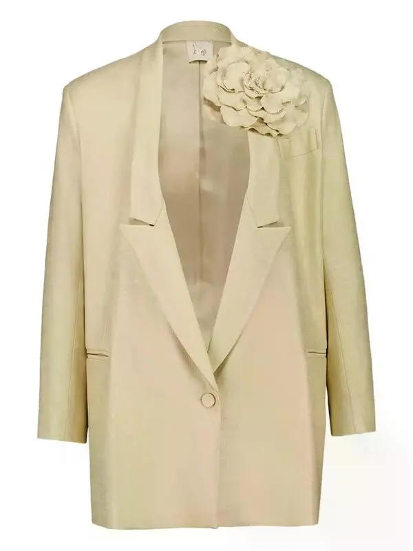 PAULA Floral-appliqué Tailored Blazer - Neutrals