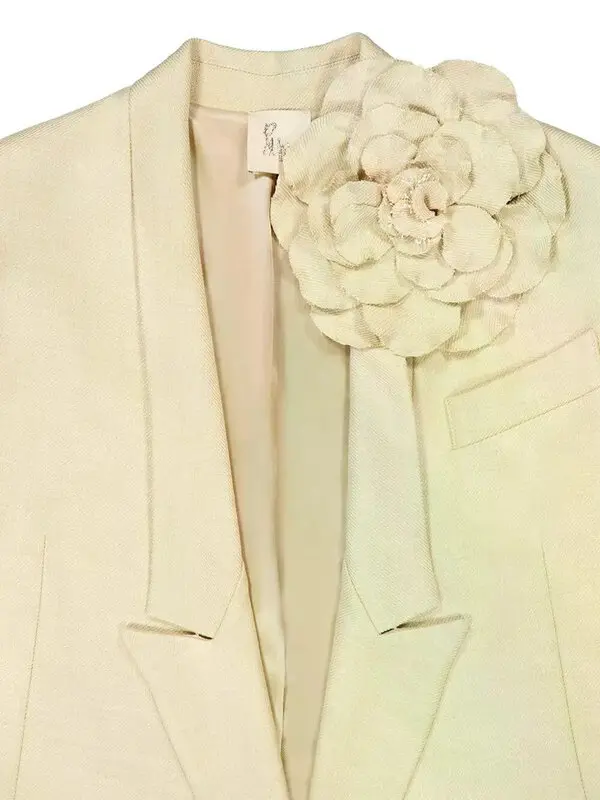 PAULA Floral-appliqué Tailored Blazer - Neutrals