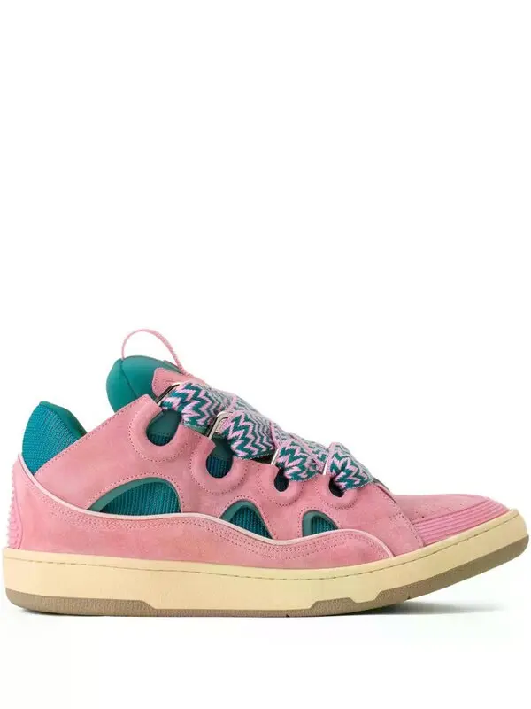 LANVIN Curb Cut-out Lace-up Sneakers - Pink