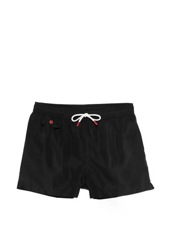 Kiton Drawstring Swim Shorts - Black