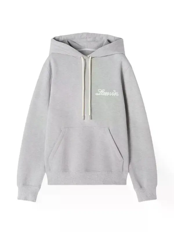 LANVIN Logo-print Hooded Sweatshirt - Grey