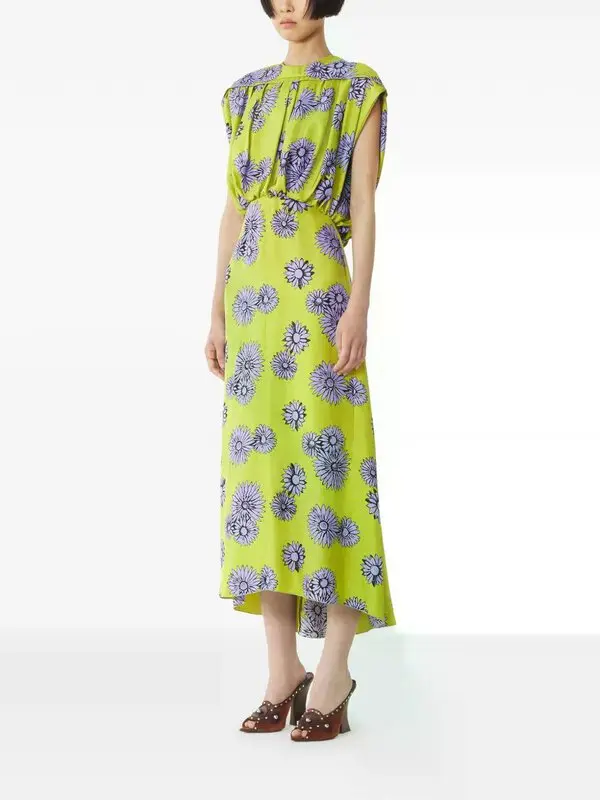 LANVIN Floral-pattern Sleeveless Midi Dress