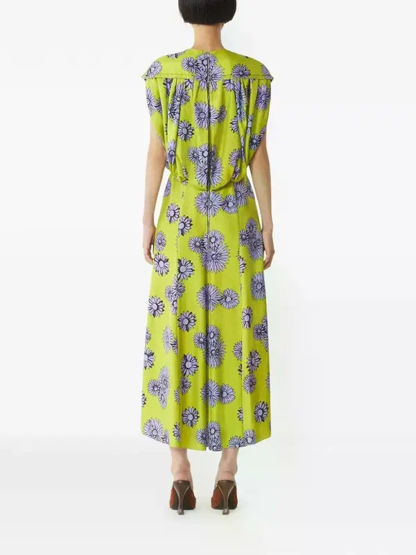 LANVIN Floral-pattern Sleeveless Midi Dress