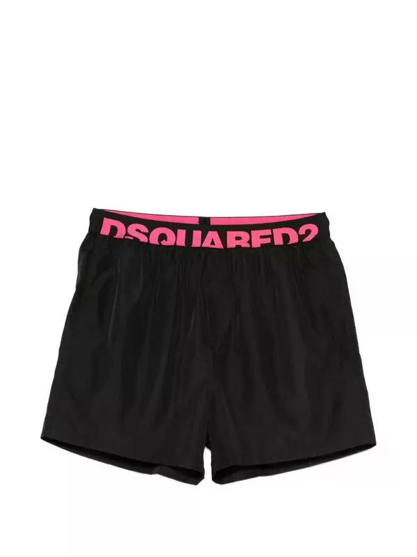 Dsquared2 Logo Waistband Swim Shorts - Black