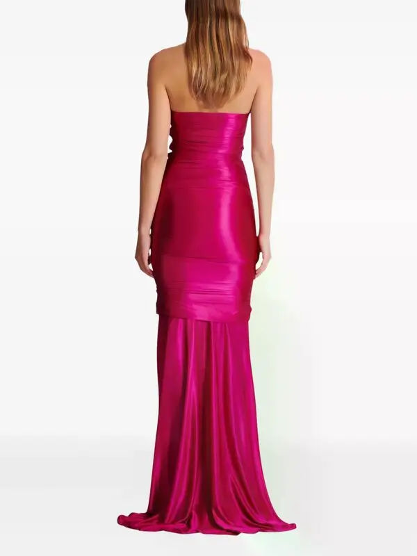 Balmain Draped Bustier Maxi Dress - Pink