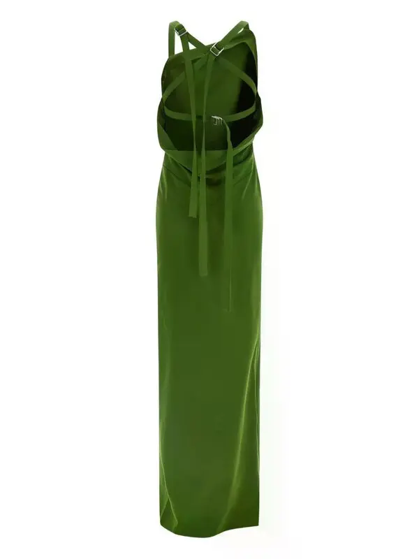 Attico Asymmetric Strap Maxi Dress