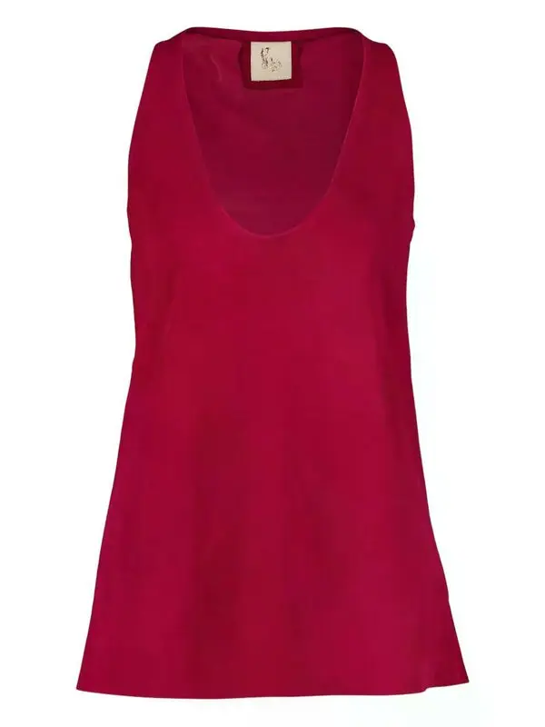 PAULA Leather Tank Top - Red