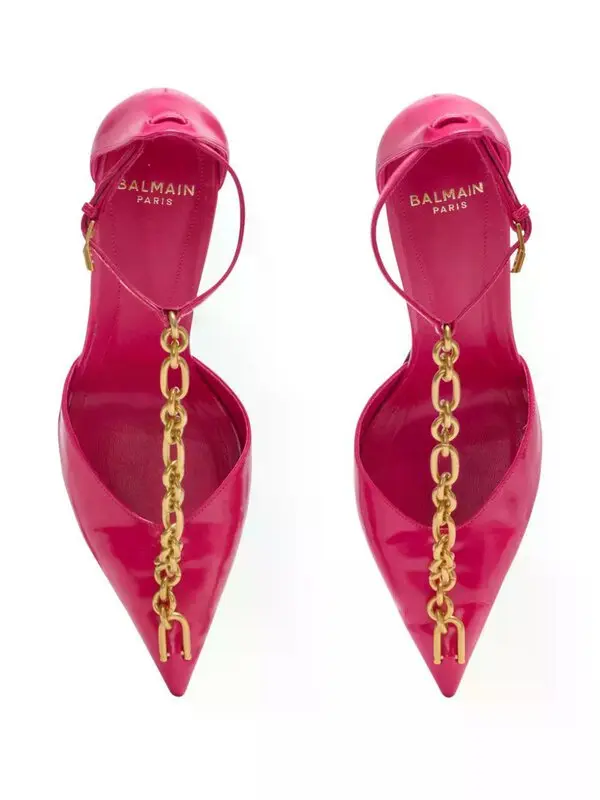 Balmain Sync Shiny Pointed-toe Pumps - Pink