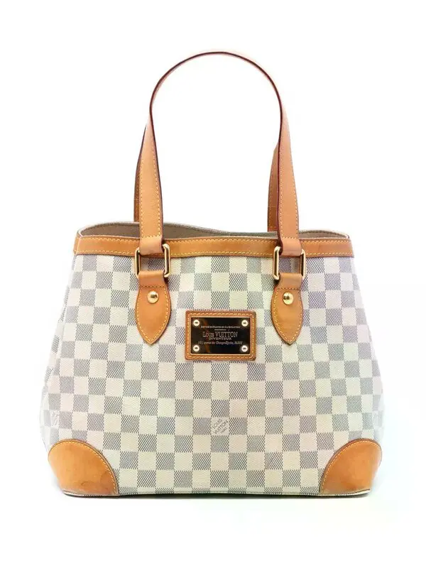 LOUIS VUITTON 2012 Damier Azur Hampstead Pm Tote Bag - White