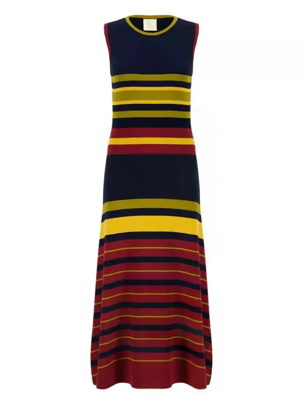 PAULA Striped Back-opening Dress