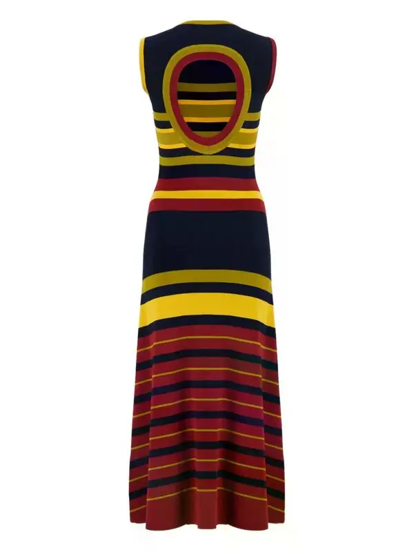 PAULA Striped Back-opening Dress