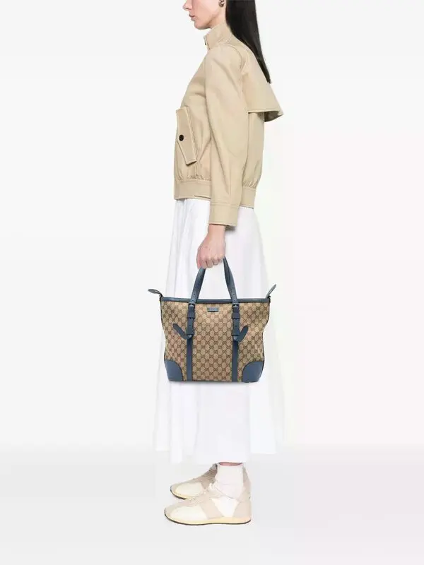Gucci Gg Canvas Convertible Tote Satchel - Brown