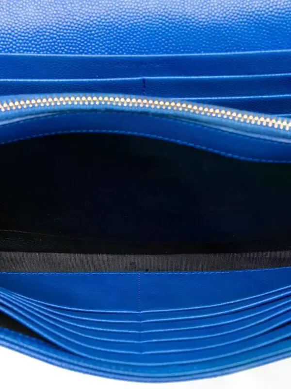 Saint Laurent Grain De Poudre Monogram Envelope Chain Wallet