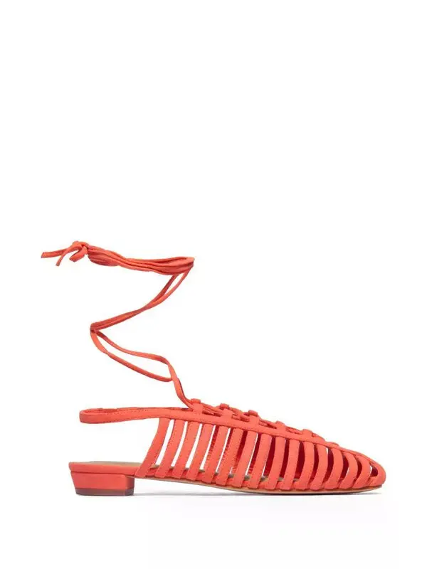 Bernardo Geneva Caged Lace-up Sandals - Orange