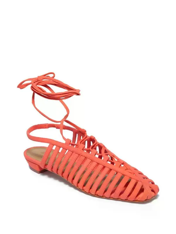 Bernardo Geneva Caged Lace-up Sandals - Orange