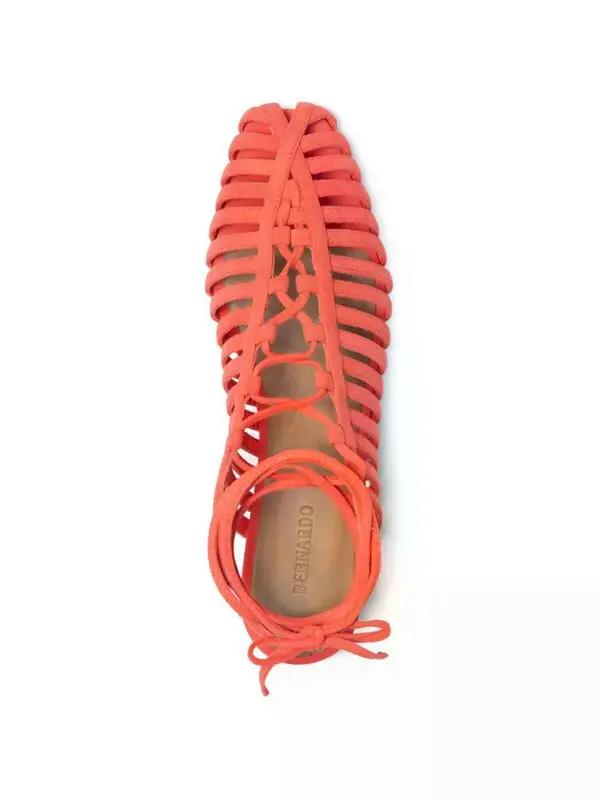 Bernardo Geneva Caged Lace-up Sandals - Orange