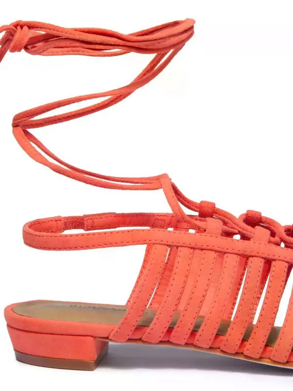 Bernardo Geneva Caged Lace-up Sandals - Orange