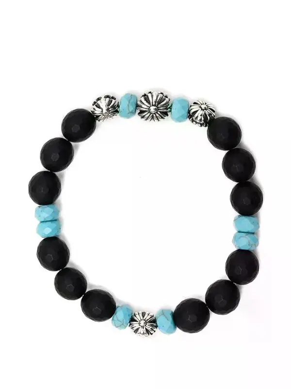 AMAL GUESSOUS Agate And Turquoise Beaded Bracelet - Black