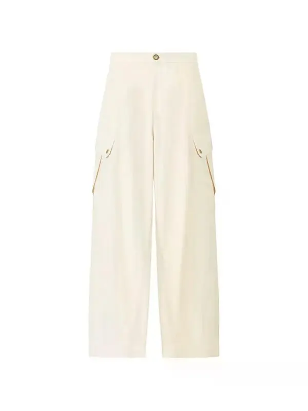 Pinko Flowing Cotton Trousers - Neutrals