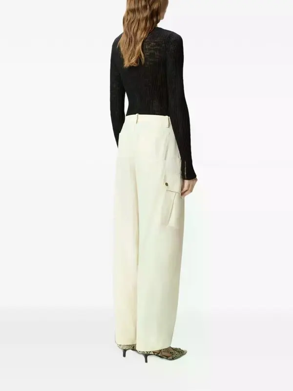 Pinko Flowing Cotton Trousers - Neutrals