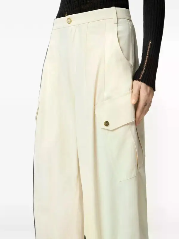 Pinko Flowing Cotton Trousers - Neutrals