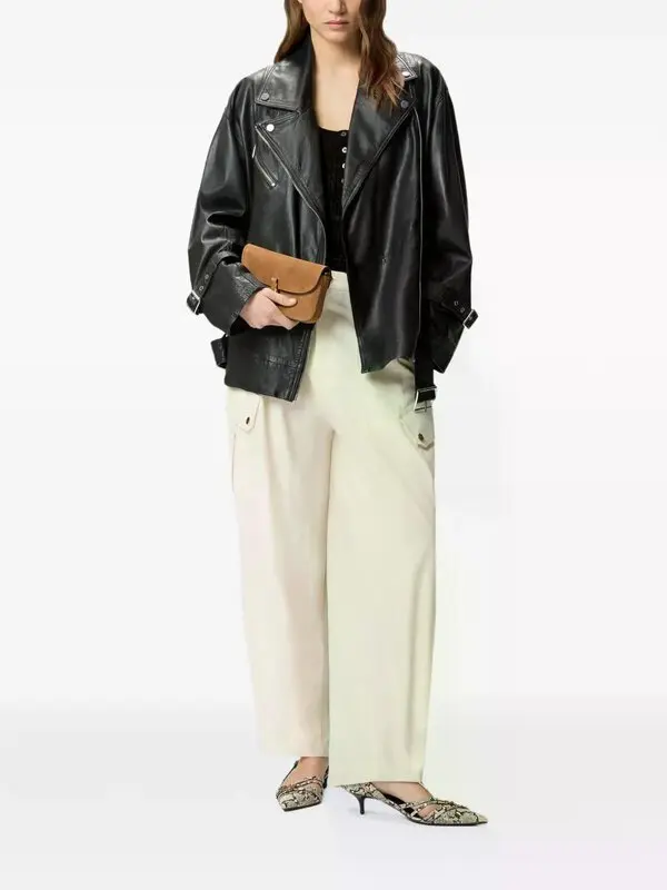 Pinko Flowing Cotton Trousers - Neutrals