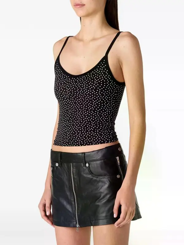R13 Polka Dot Print Top - Black