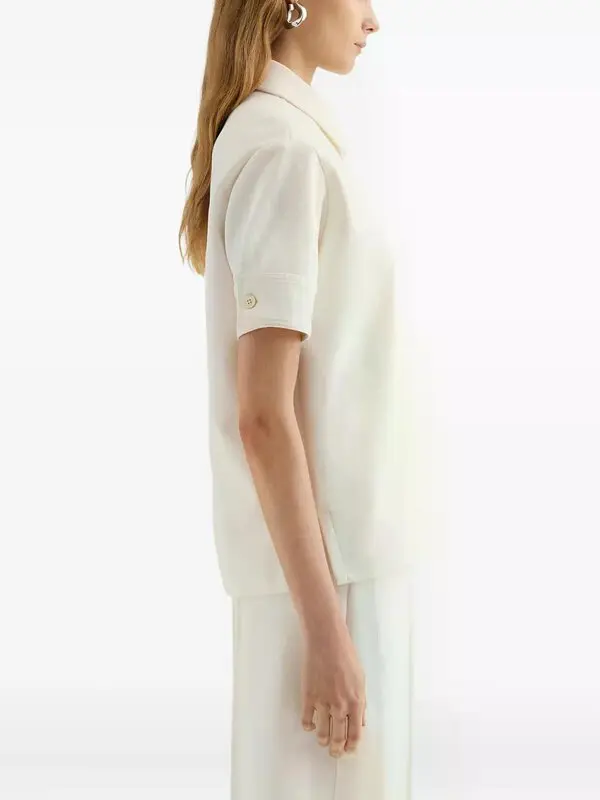 JIL SANDER Embroidered-logo Zip Polo Shirt - Neutrals