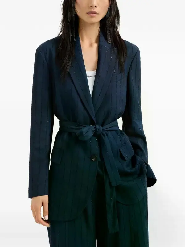 Brunello Cucinelli Striped Blazer - Blue