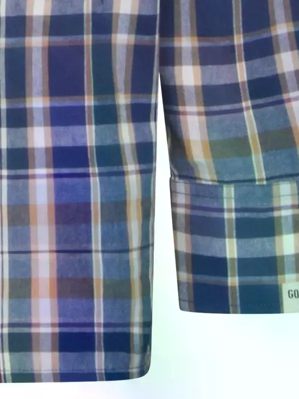 GOLDEN GOOSE Oversized Shirt In Indigo-and-beige Checked Cotton - Blue