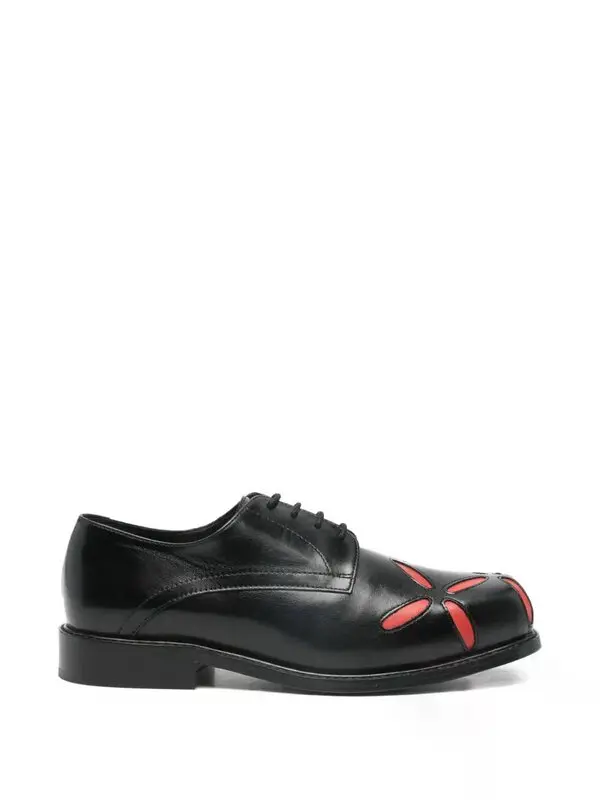 STEFAN COOKE Slashed Square-toe Leather Derby Shoes