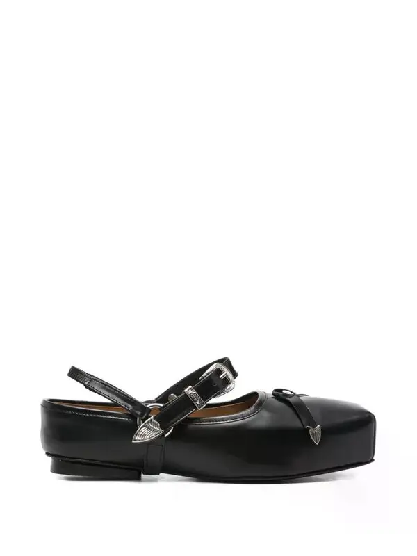 Toga Leather Loafers With Detachable Strap