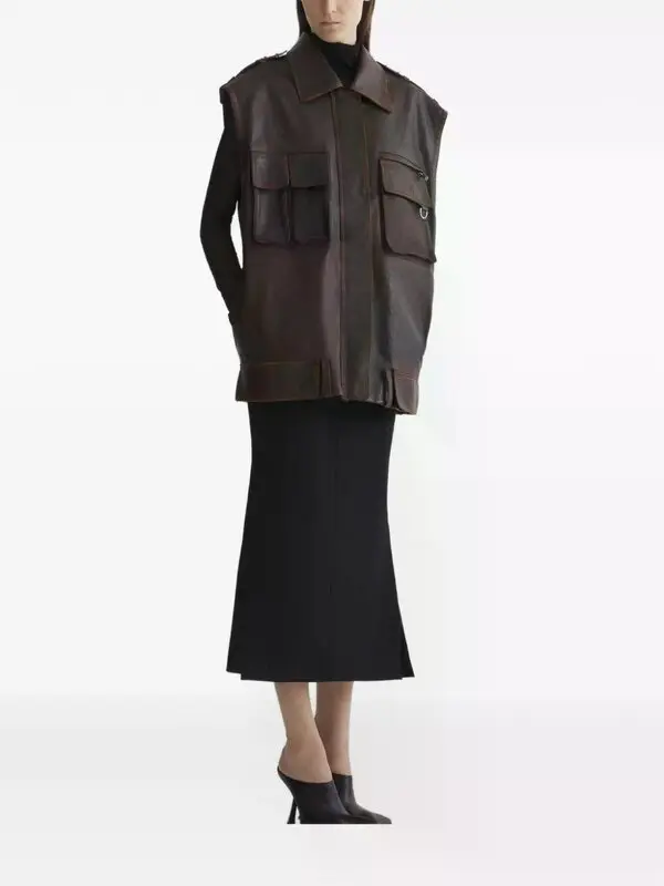 MUGLER Leather Military Gilet