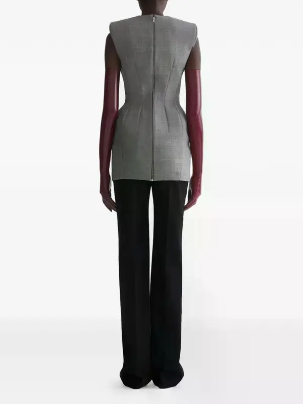 MUGLER Padded Shoulder Mini Dress