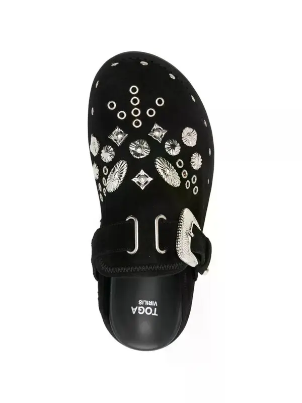 TOGA VIRILIS Buckle-embellished Slippers - Black
