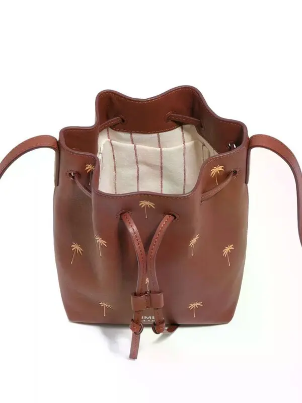 Bimba Y Lola Palm-tree Print Bucket Bag - Brown